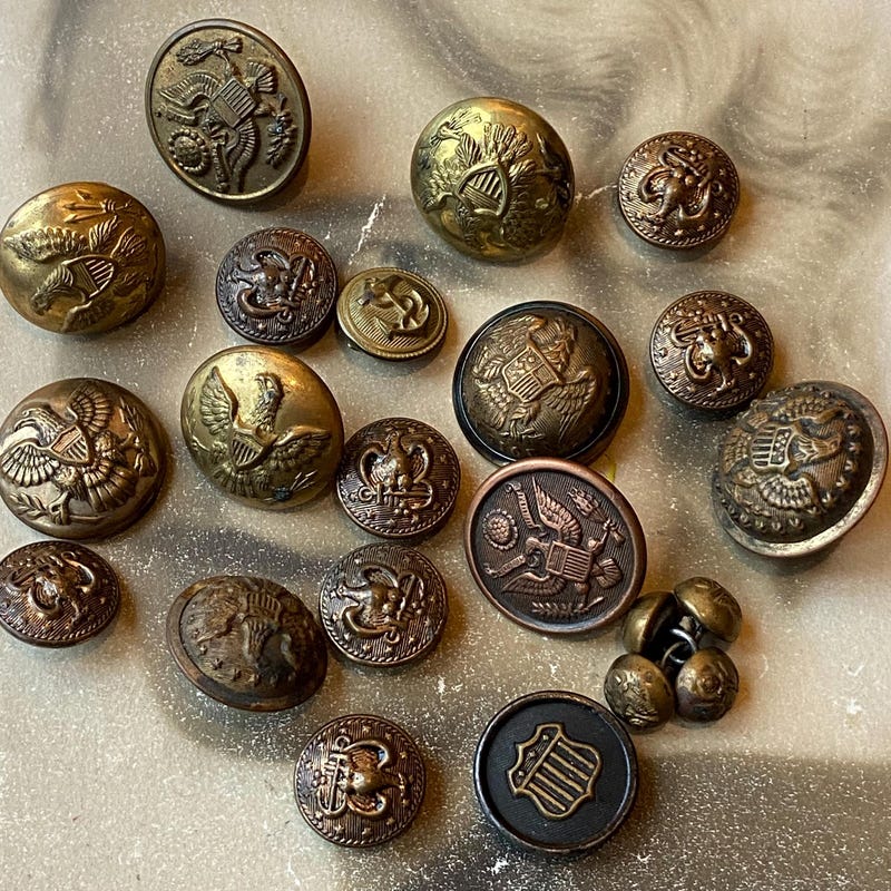 Antique Army Eagle Button - Etsy