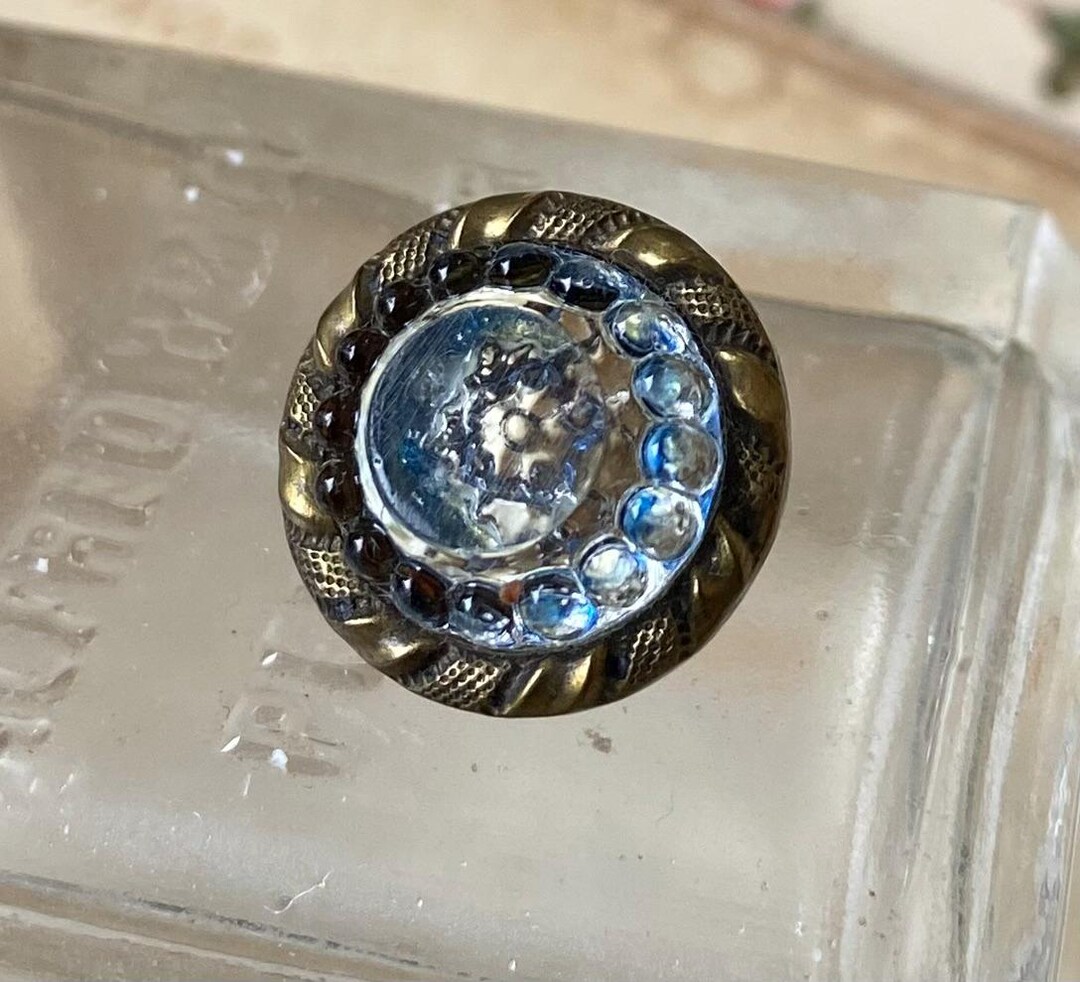 Antique Glass Topped Waistcoat Button Jello Mold Glass Vintage - Etsy