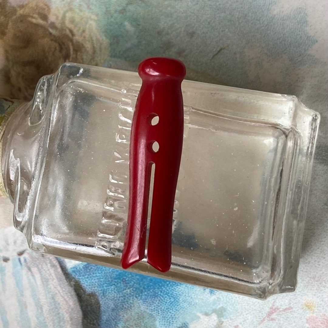 Vintage Red Bakelite Button Clothes Pin Goofie Realistic - Etsy