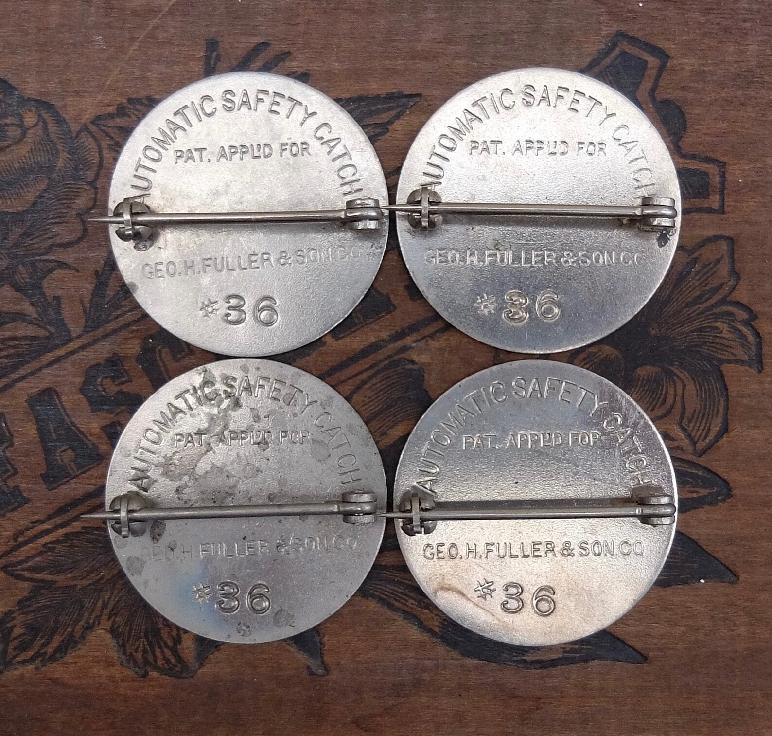 4 Vintage Metal Pin Blanks Findings White Metal Supply Safety - Etsy