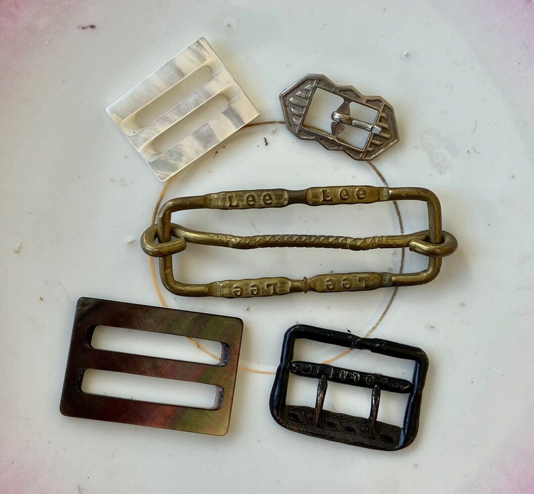 5 Buckles Vintage Lot Shell Rectangle Square Oval Group Metal - Etsy