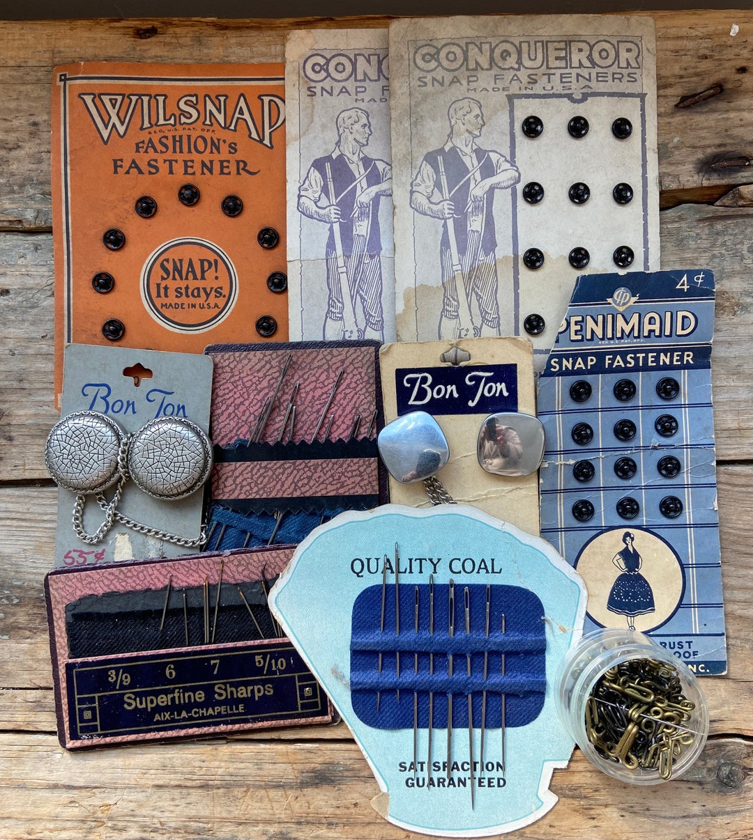 Vintage Snaps Fasteners Sets Made in USA Assortment Supply Sewing ...