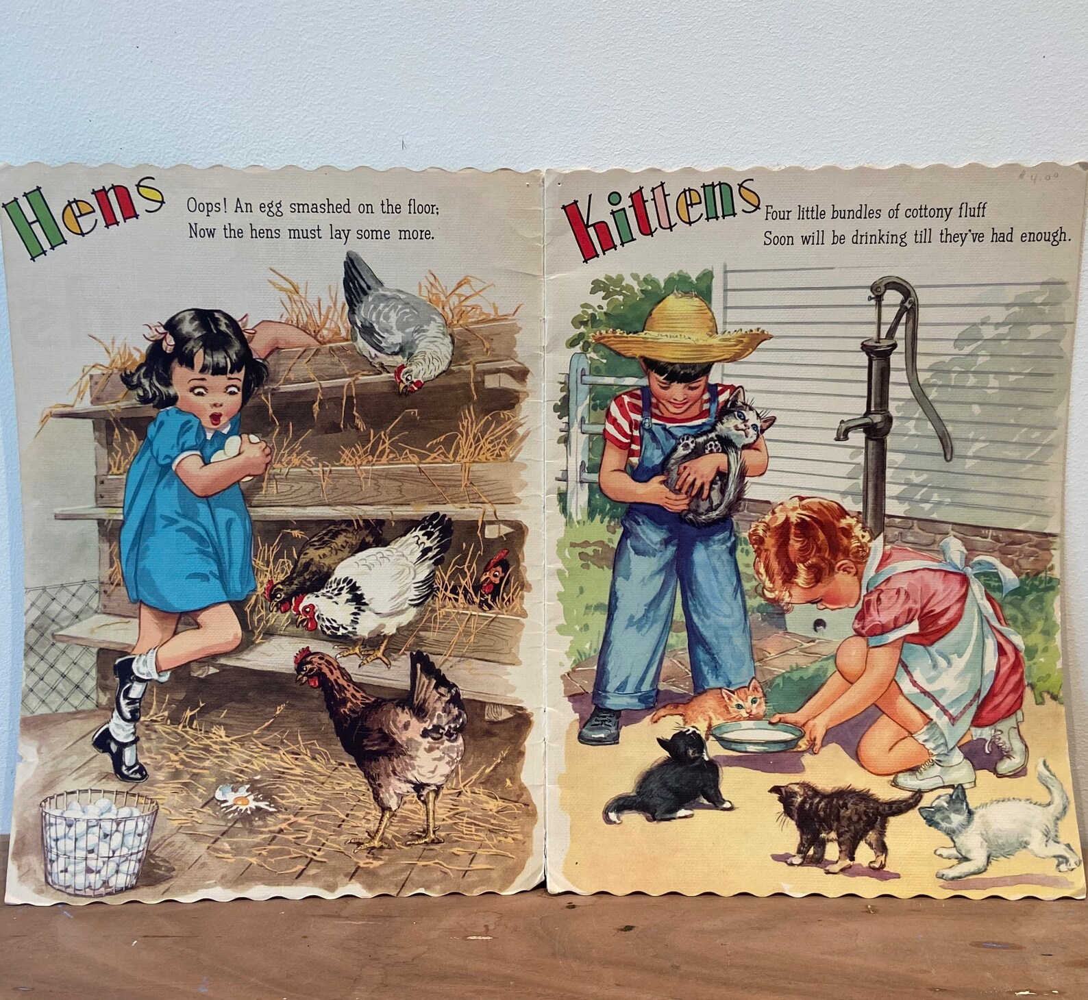 Vintage Childrens Book Large Farm Friends Publishing 1953 Picture Book ...