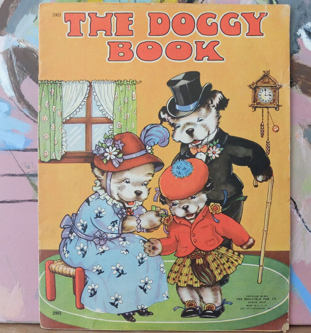 Vintage Childrens Book Large the Doggy Book Saalfield Publishing 1940 ...