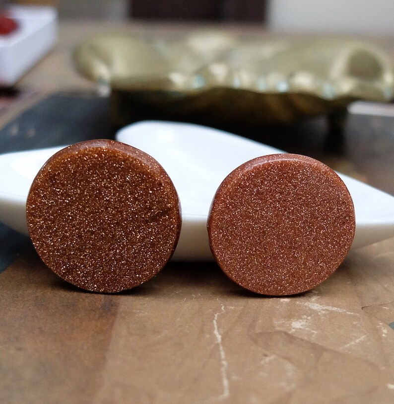 Vintage Goldstone Glass Top Drill Stones - Etsy