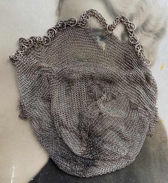 AS IS Antique Purse Chain Mail Metal Mesh Bag Purse G… - Gem