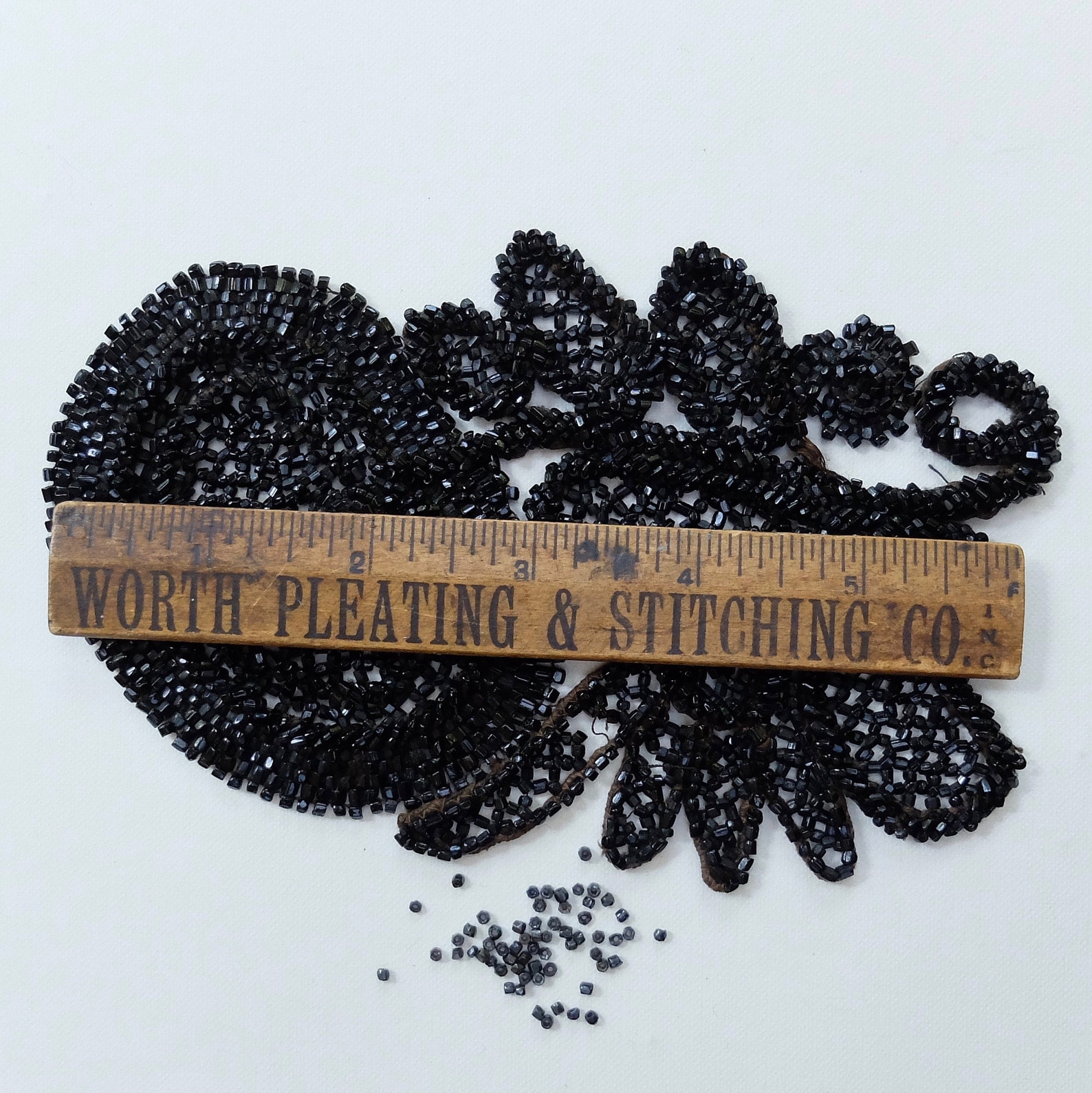 Large Vintage Victorian Jet Glass Beads Salvage Trim | Etsy