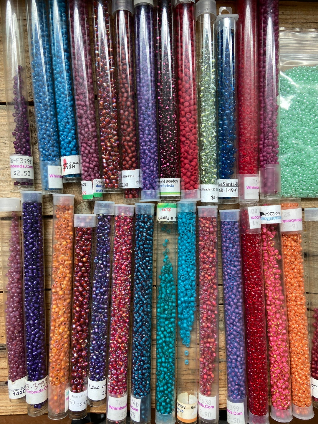 29 Destash Vintage Seed Beads Vials Lot Beading Supply Loose Glass Size ...