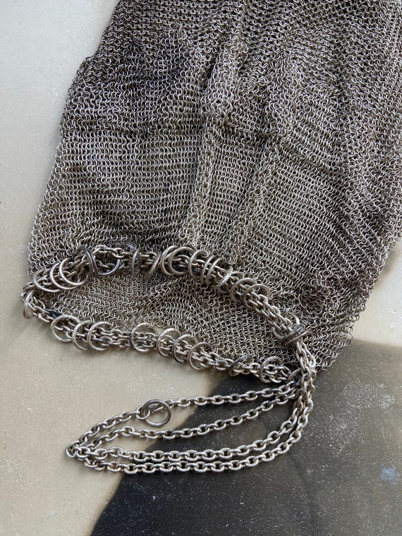 AS IS Antique Purse Chain Mail Metal Mesh Bag Purse G… - Gem