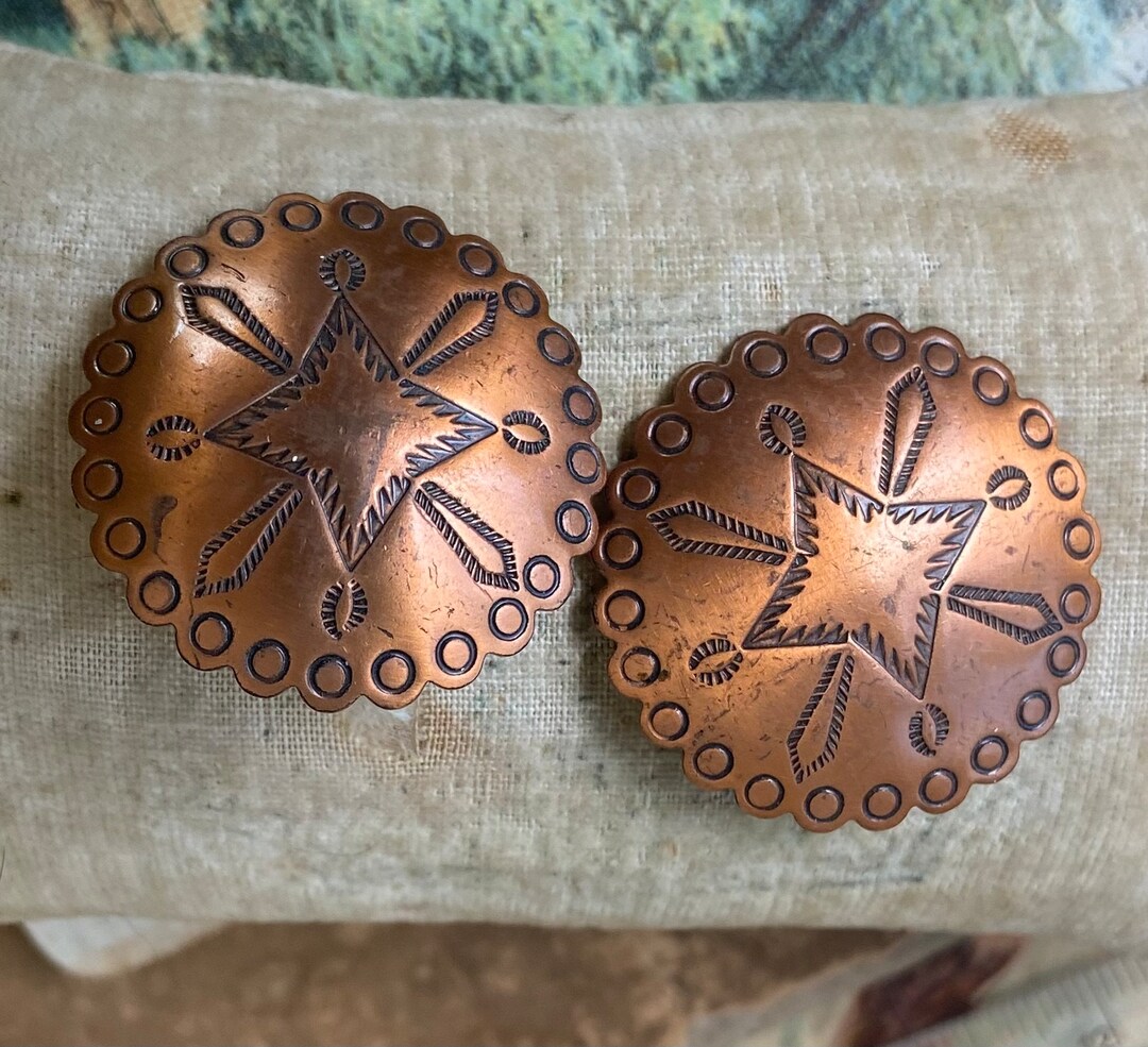 2 Lg Vintage Copper Buttons Solid Copper Medallions - Etsy
