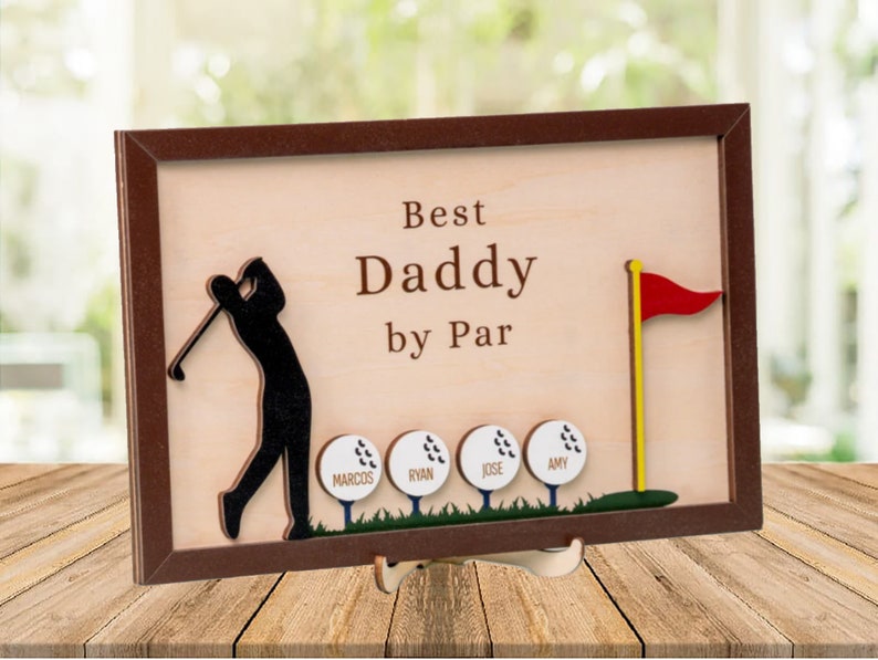 Personalized Best Dad by Par Sign, Custom Wooden Golf Sign, Gift for ...