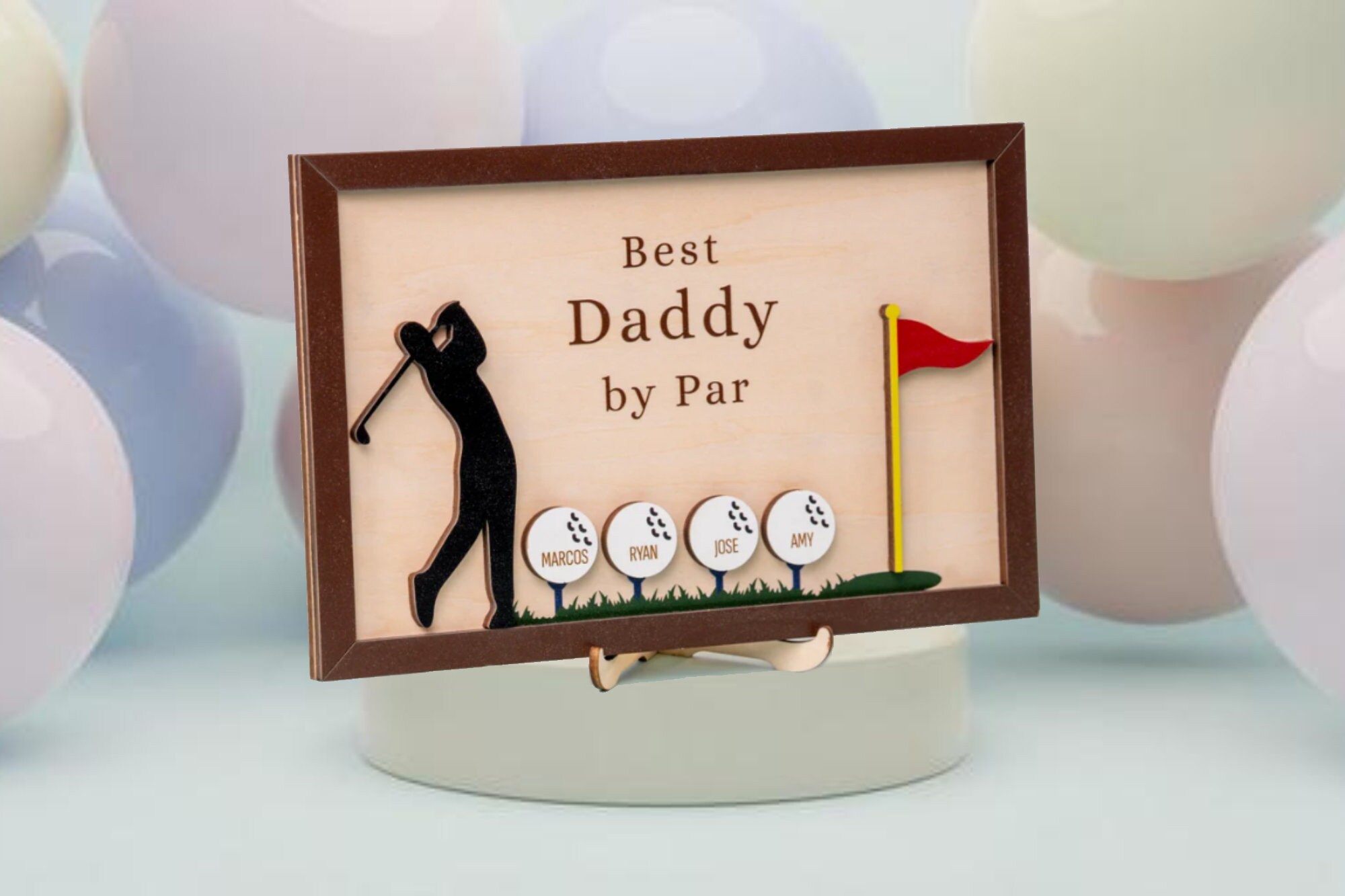 Personalized Best Dad by Par Sign, Custom Wooden Golf Sign, Gift for ...