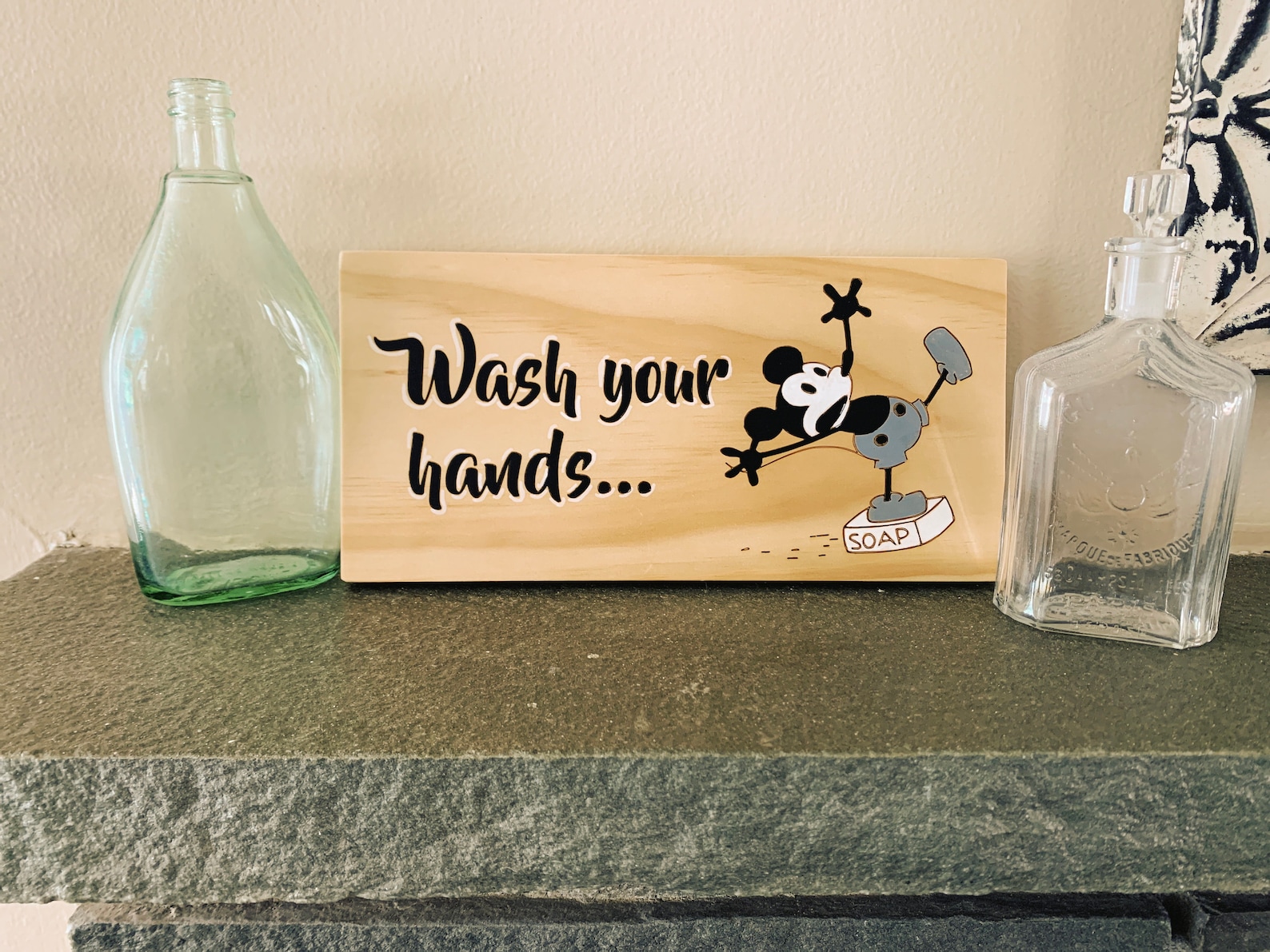 Wash Your Hands Mickey hand painted Disney inspired wood sign | Etsy
