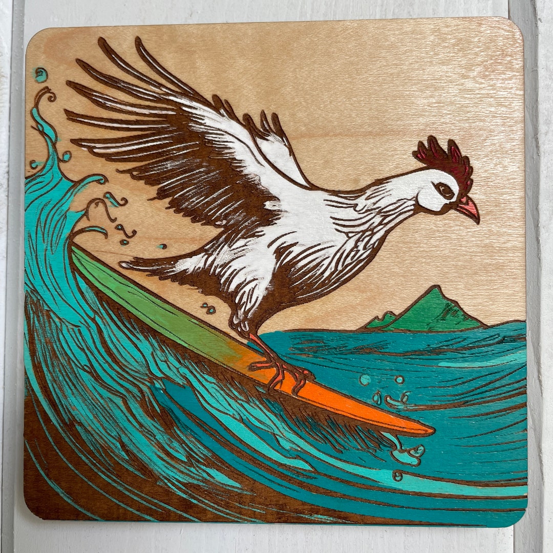 Surfing Chicken, Beach Lover, Chicken Lover, Surf Lover, Surfing Lover ...