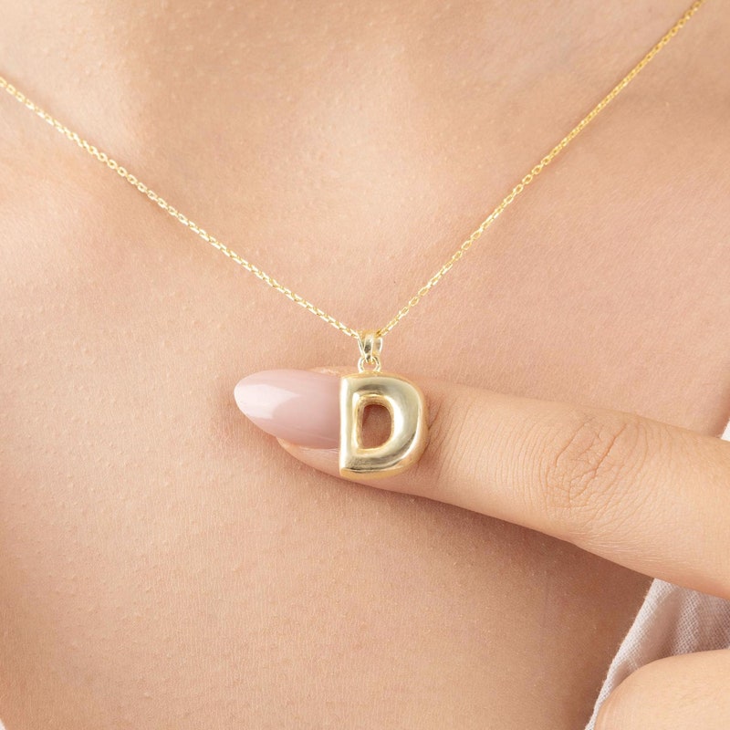 Bubble Alphabet Letter Necklace - Etsy