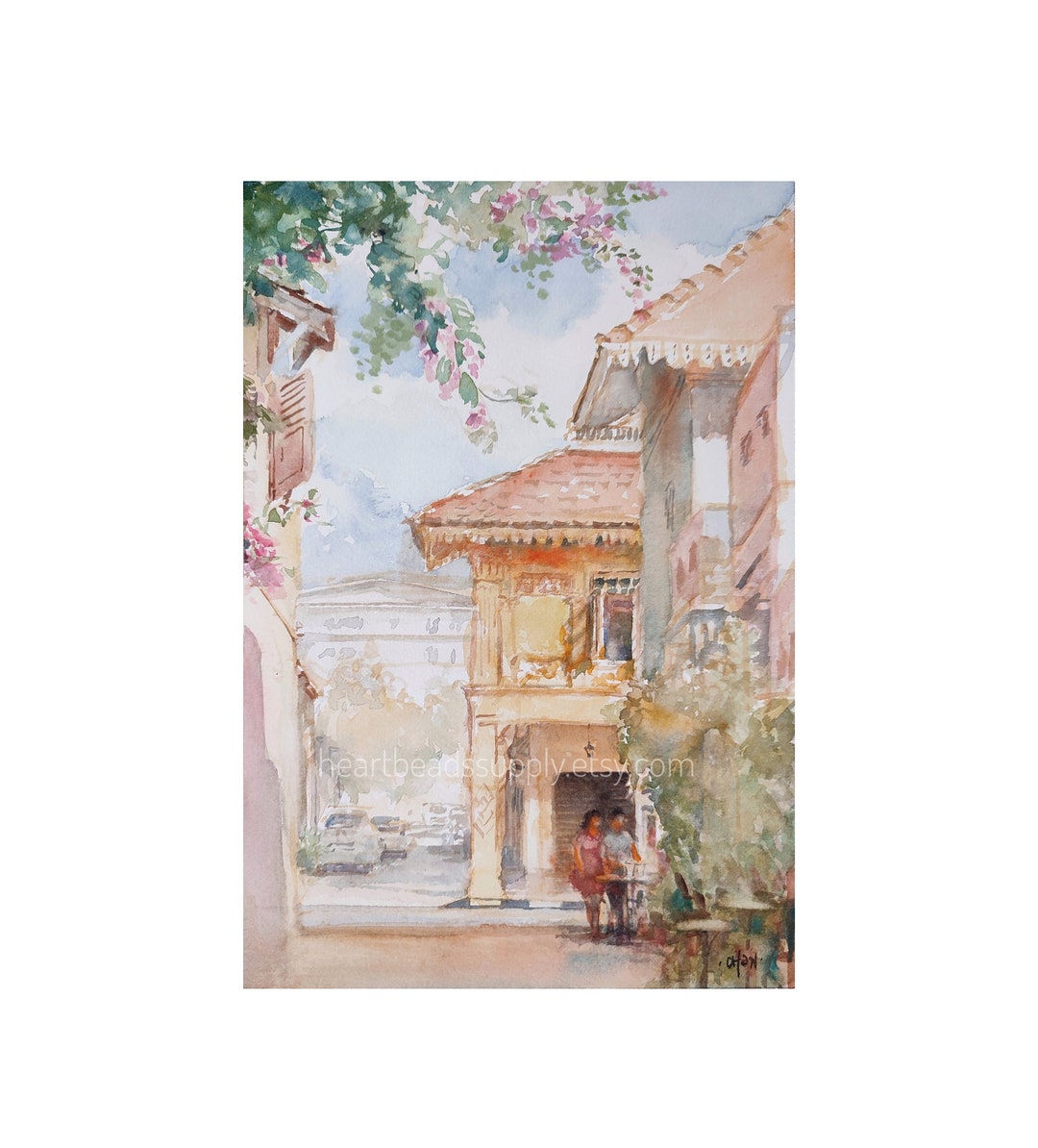 Peranakan House, Singapore Koon Seng,original Watercolor Painting Asia ...