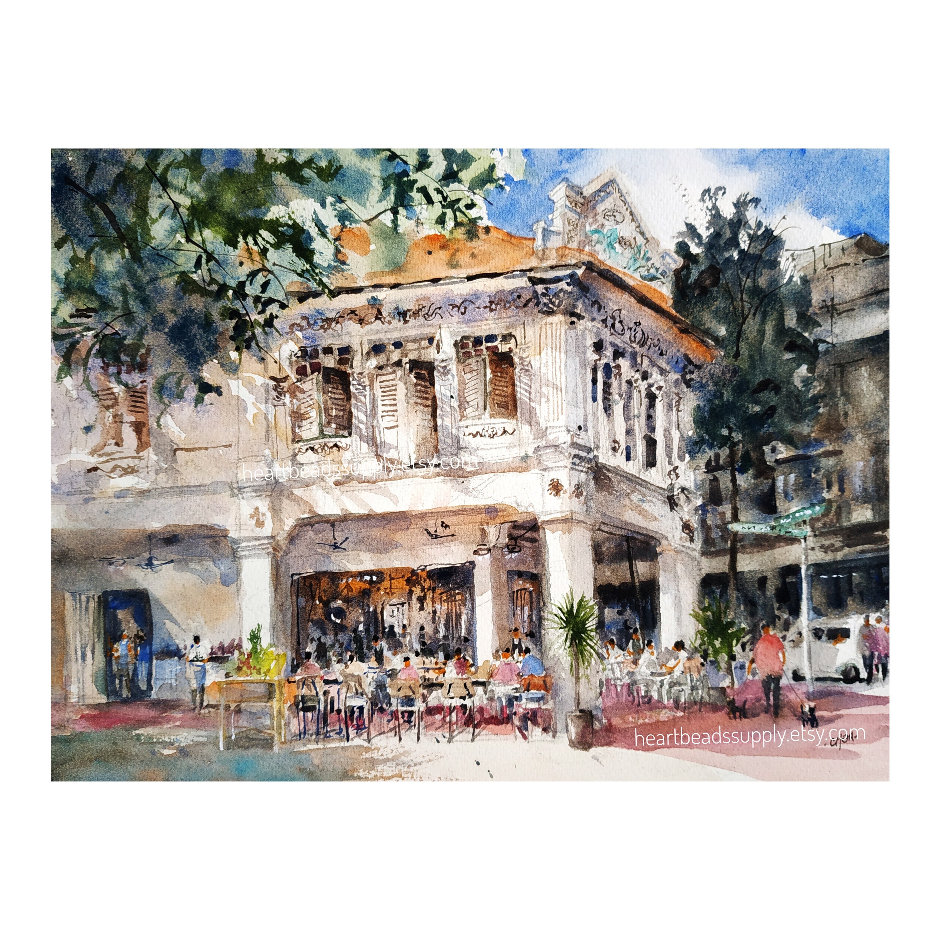 Peranakan Houses, 9x12, Joo Chiat, Original Watercolor Painting ...