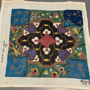 Vintage Needlepoint Multi-colored Persian Cross Pattern Needlepoint ...