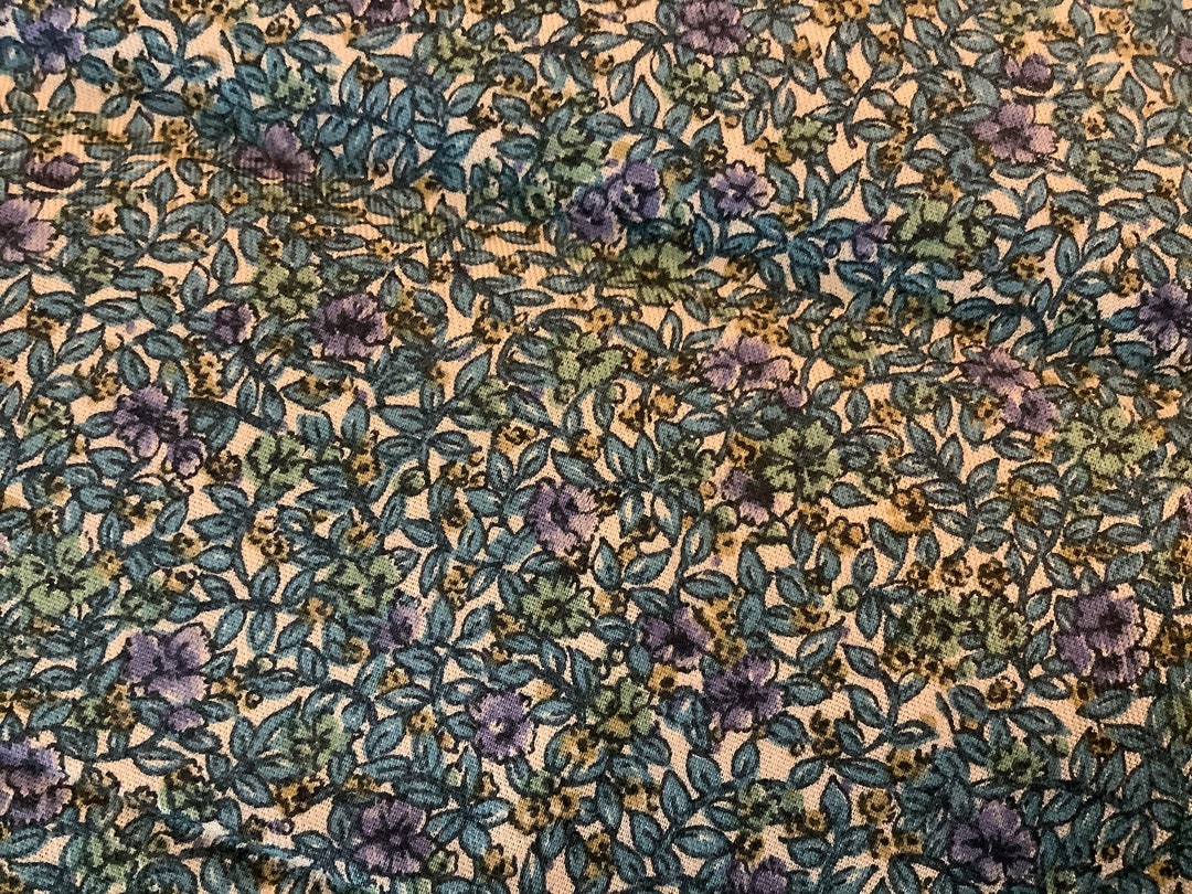 Vintage Fabric - Tiny Calico Print - Cranston Prints Works - Purple ...