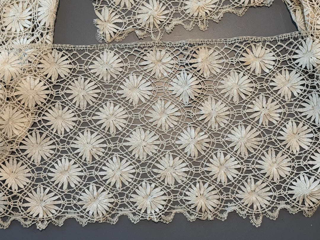 Wide Antique Lace 1920s - Antique Lace Tatting - Wide Lace Trim - Lace ...
