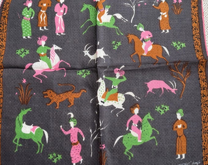 Vintage Handkerchief- Tammis Keefe Handkerchief - Multi Colored on ...