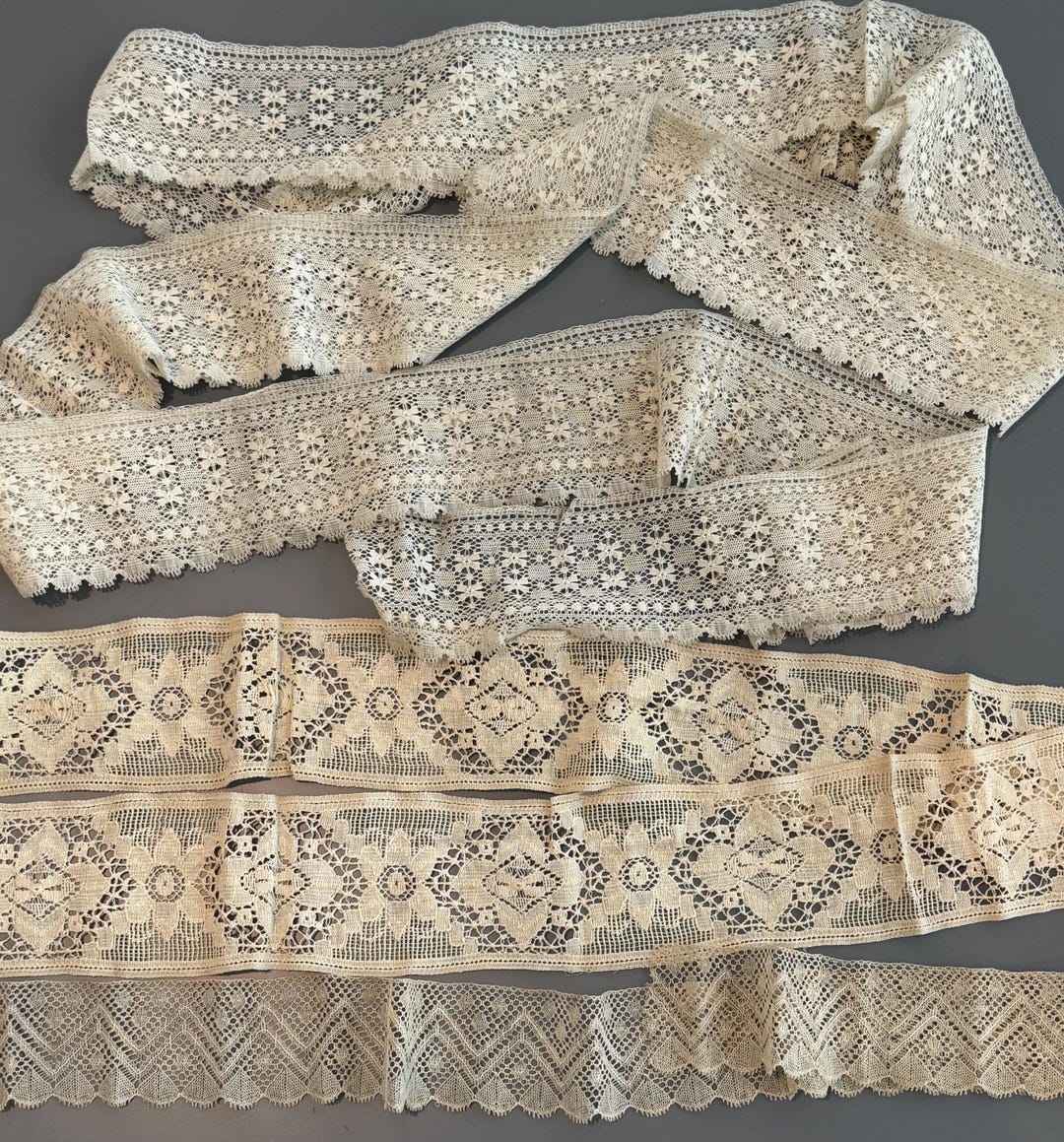 Lot of 3 Victorian Era Lace Pieces - Antique Lace - Antique Tatted Lace ...