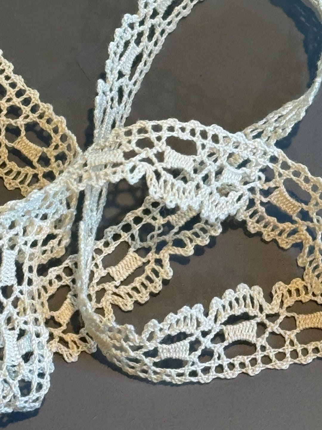 Antique Tatting Lace Trim Edging - Handmade Tatting - 144” - Tatted ...