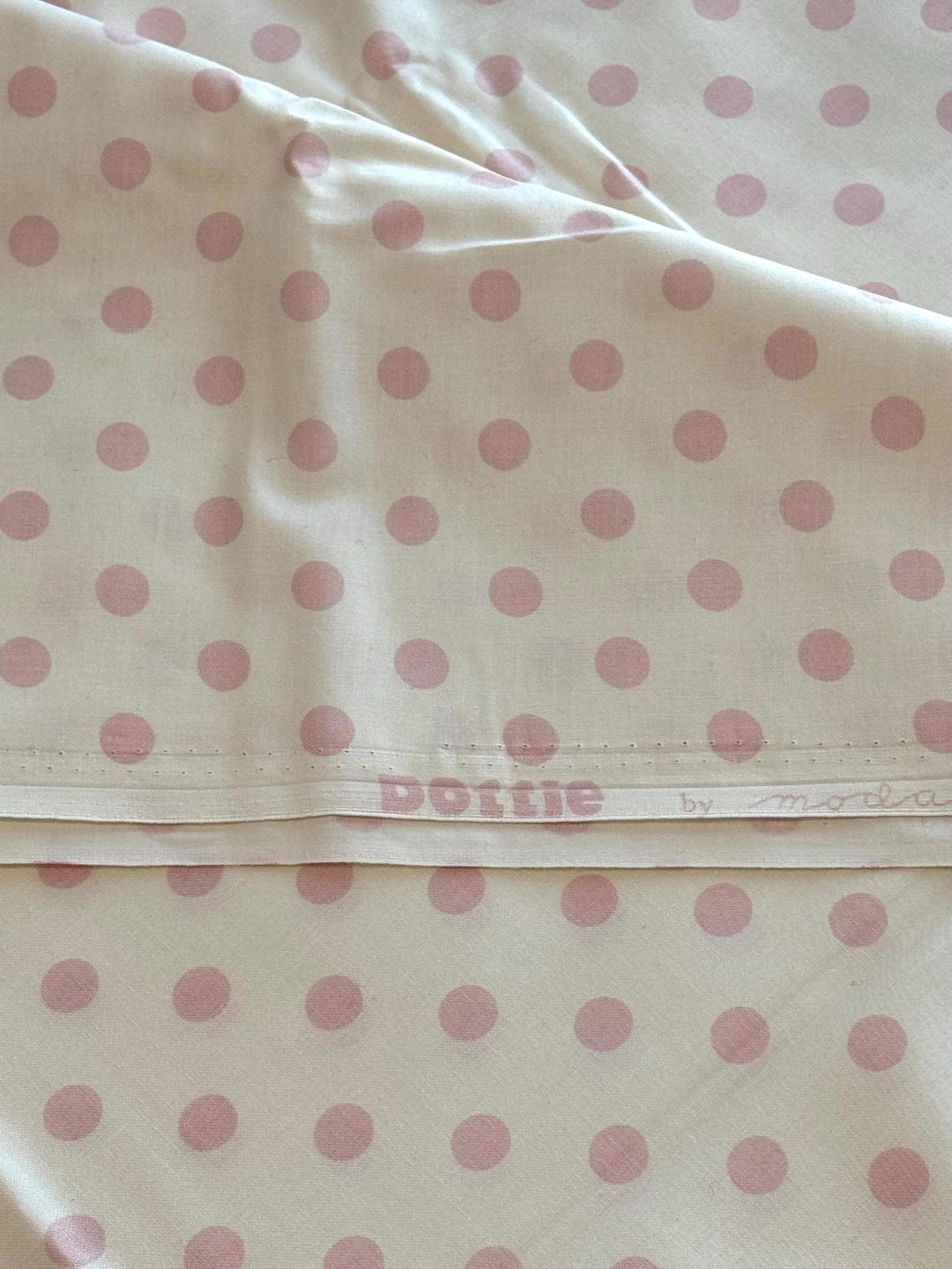 Moda Fabric Dottie Pink Dots on Cream Background 44 X 54 - Etsy