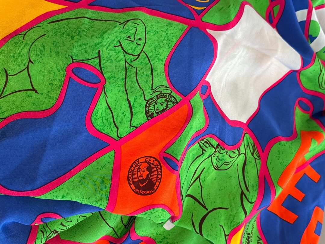 Vintage Nadia Roden Absolut Vodka Silk Scarf - Artist Signed Scarf ...