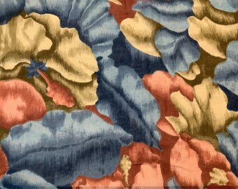 Rust Floral Fabric - Etsy