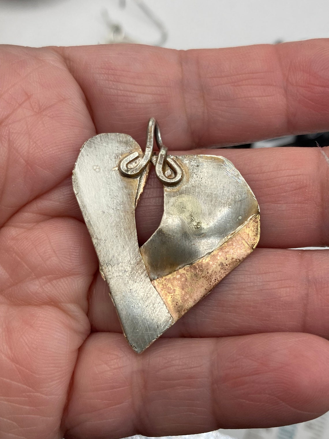 Effed up Heart #4 Depression Sadness Silver Brass Pendant Broken Hope ...