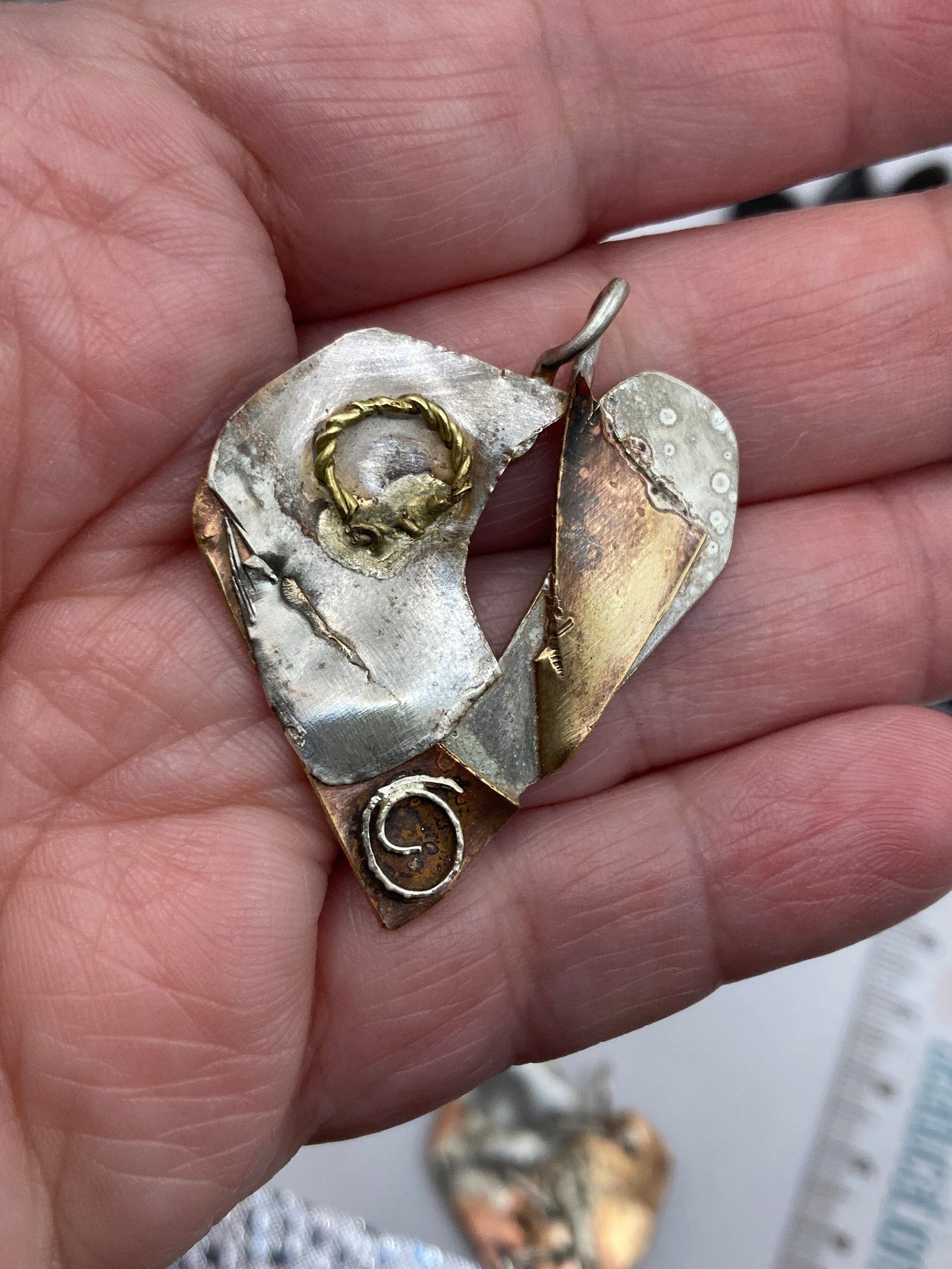 Effed up Heart #4 Depression Sadness Silver Brass Pendant Broken Hope ...