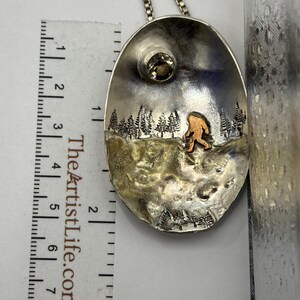 Sasquatch Bigfoot Sunstone Trees Ode to Oregon Brass & Sterling Silver ...