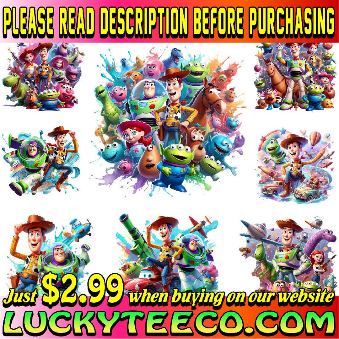 8 PNG Toy Story Splash and Watercolor Digital Design PNG File for ...