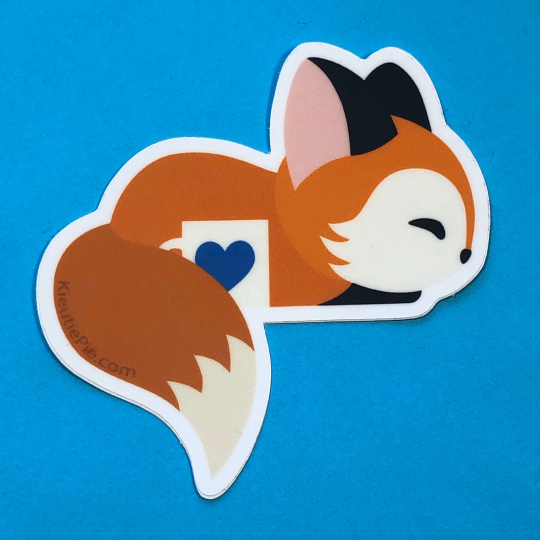 Sleepy Coffee Fox Durable Weatherproof Die Cut Matte Vinyl Sticker ...