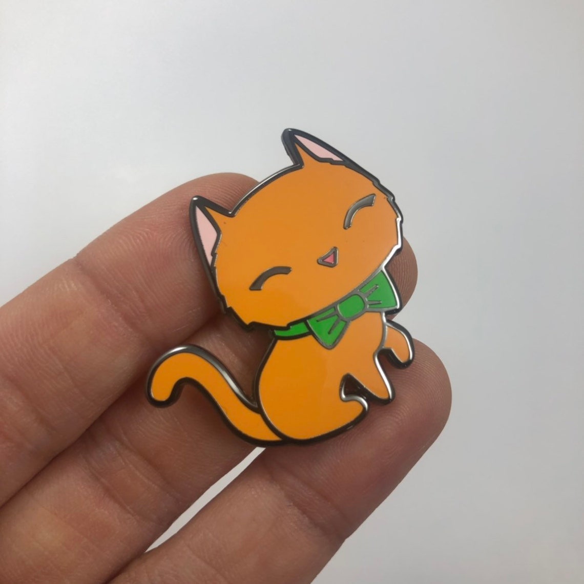 Orange Cat Enamel Pin Cartoon Cat Pin Happy Cat Pin Cat Art - Etsy