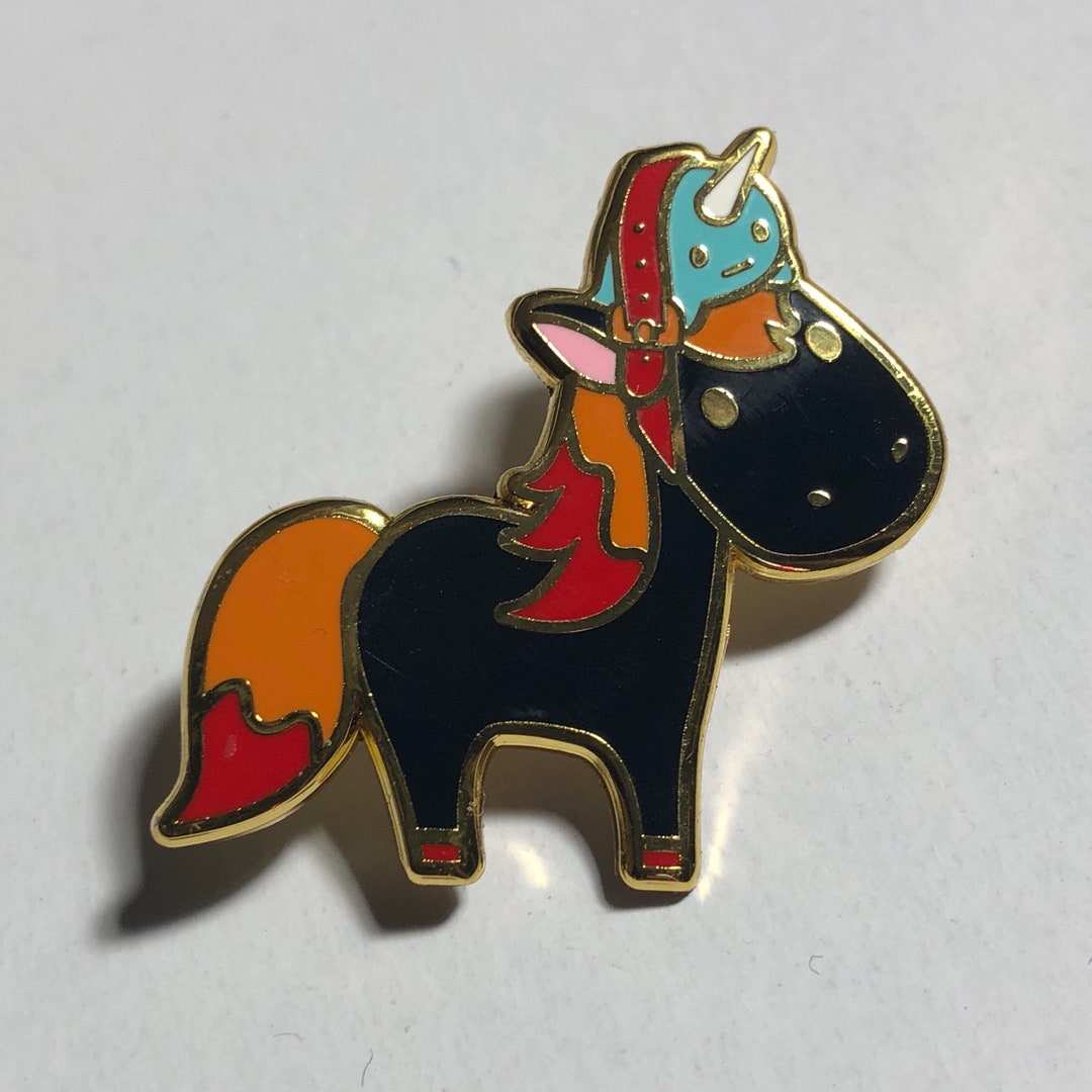 Black Magical Unicorn - Hard Enamel Pin, Unicorn Pin, Black Unicorn ...