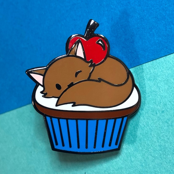 Blue/Brown Cupcake Cat Enamel Pin Cartoon Cat Pin cute Cat | Etsy