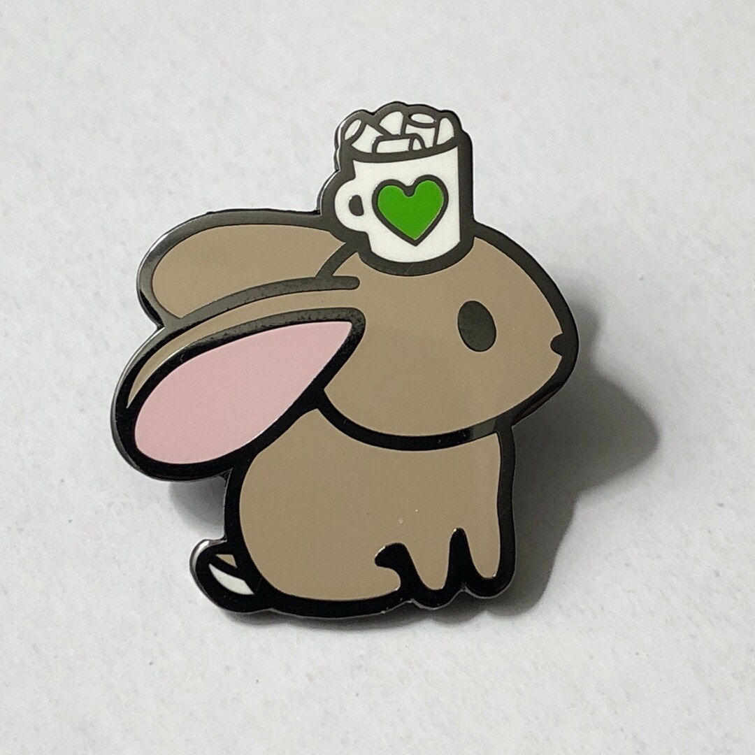 Cocoa Bunny Hard Enamel Pin, Bunny Pin, Cute Bunny Cartoon, Hot ...