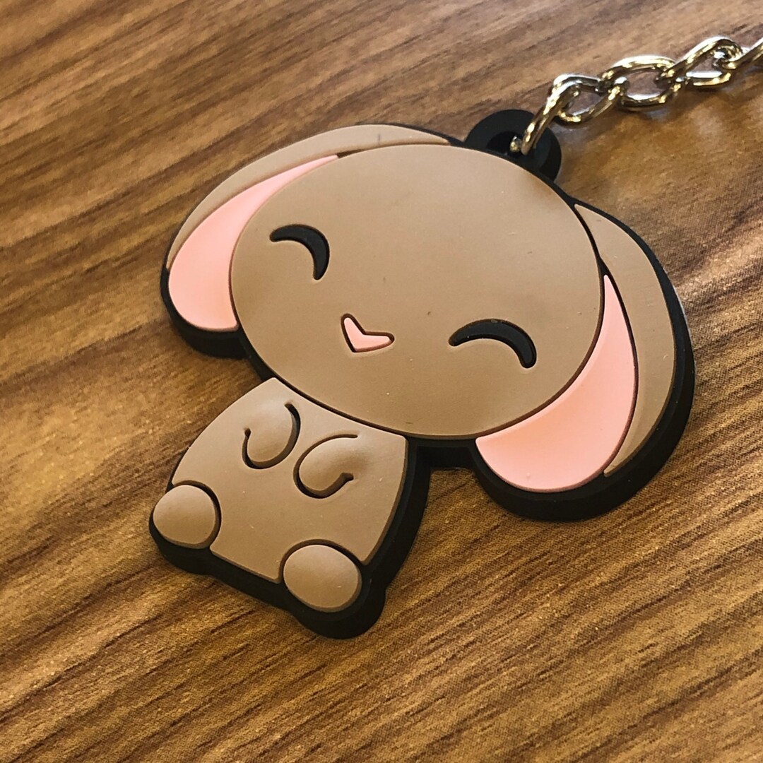 Cocoa Bunny Keychain - Bunny Keychain, Cute Bunny Rabbit, Cartoon Bunny ...