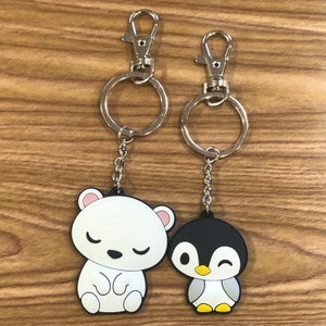 Pengy Keychain - Penguin Keychain, Winking Penguin, Cartoon Penguin ...