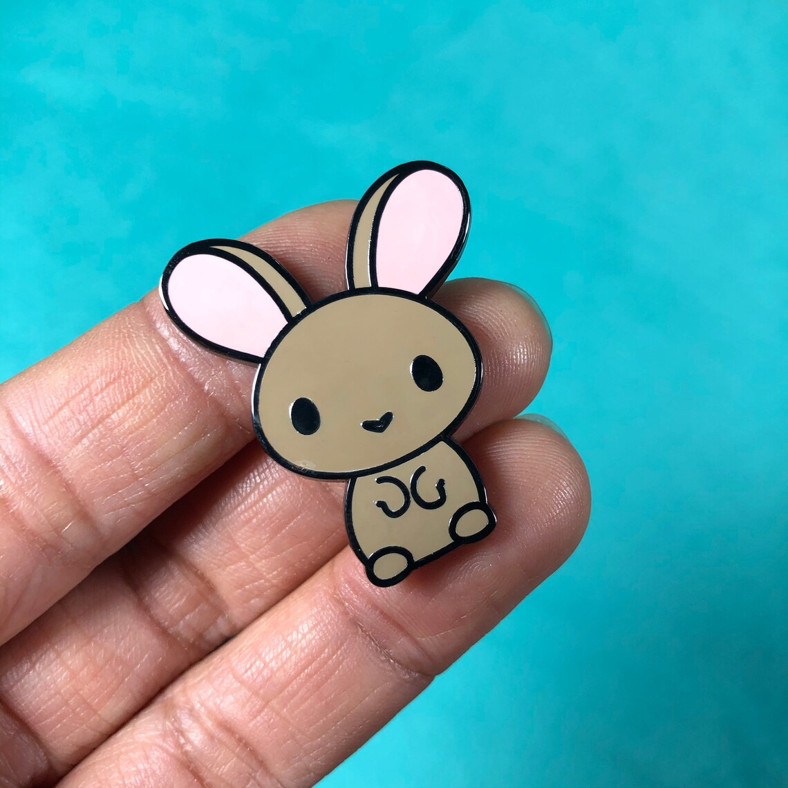 Cocoa Bunny Enamel Pin All Ears Bunny Brown Rabbit Pin - Etsy