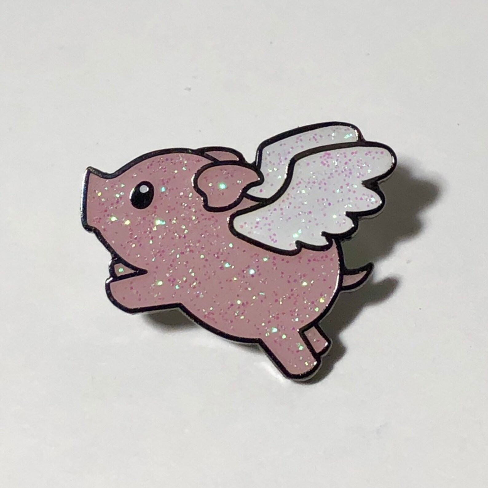 When Pigs Fly Sparkle Pig Glitter Hard Enamel Pin Flying - Etsy