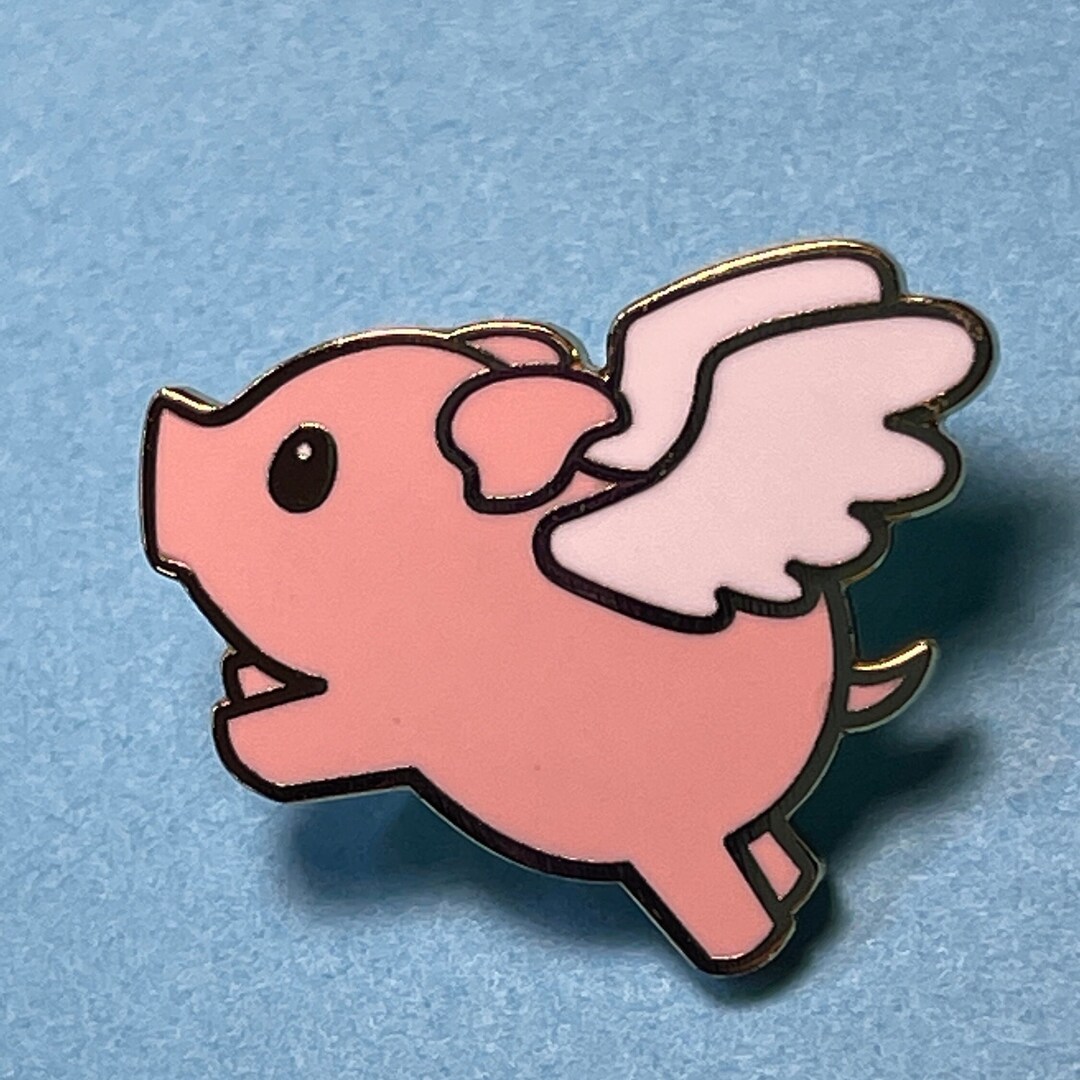 When Pigs Fly Gold Pigasus Pig Pin, Flying Pig Pin, Pig Hard Enamel Pin ...