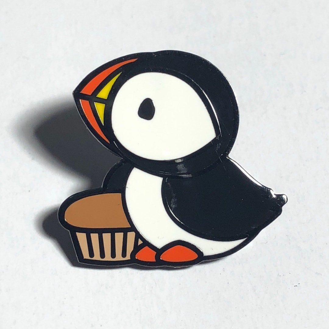 Puffin Muffin - Hard Enamel Pin, Puffin Enamel Pin, Puffin Bird Lover ...