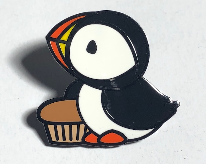 Puffin Muffin Hard Enamel Pin, Puffin Enamel Pin, Puffin Bird Lover ...