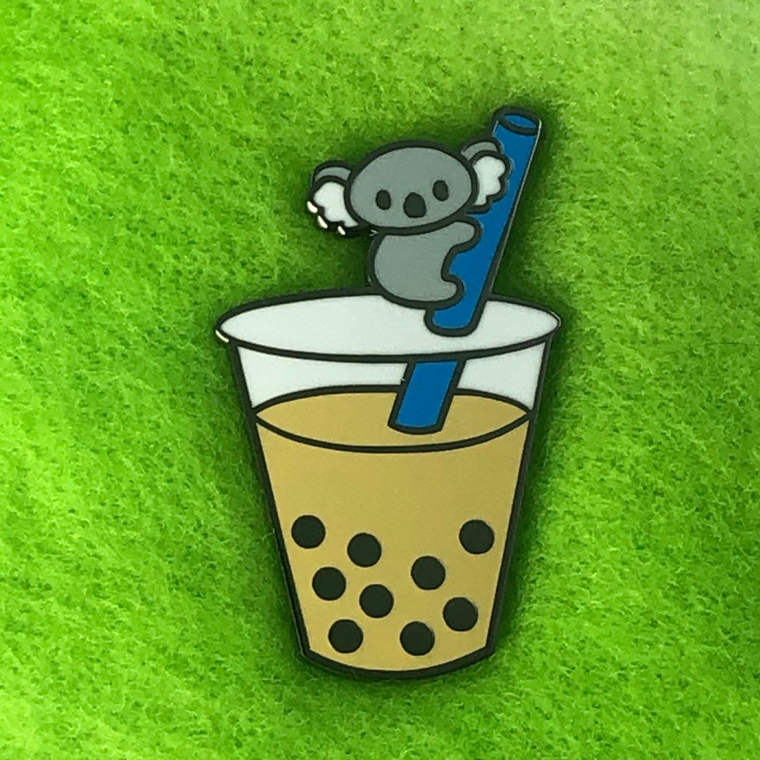 Koala-tea Boba - Milk Tea - Hard Enamel Pin 1.25", Boba Pin, Koala Pin ...