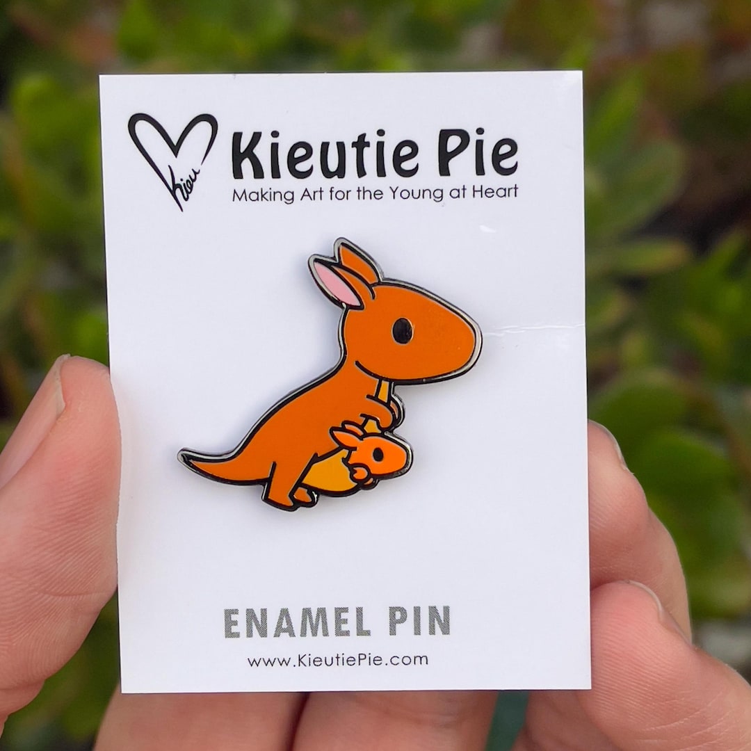 Kangaroo - Orange Hard Enamel Lapel Pin - Etsy