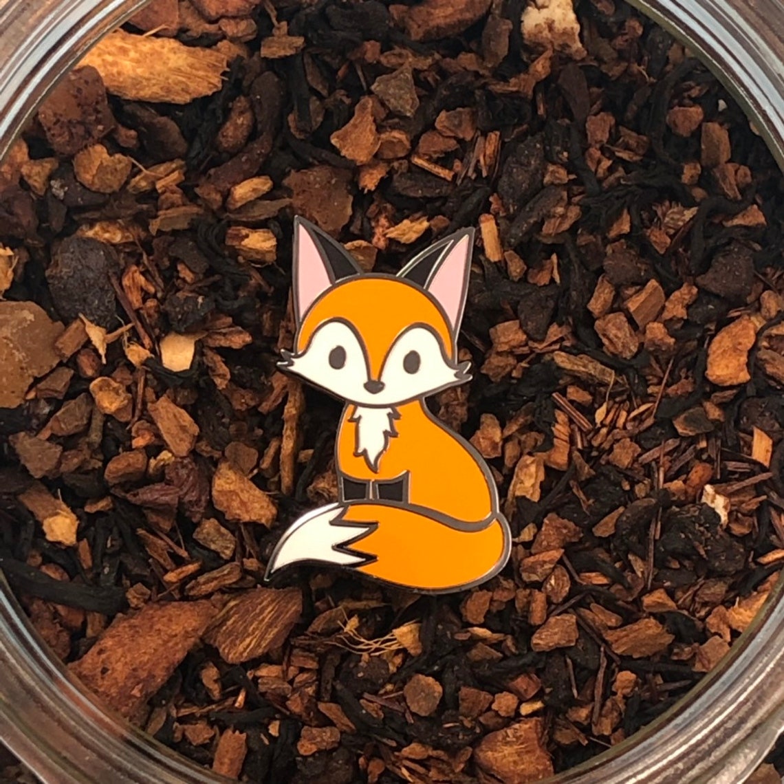 Tea Fox Hard Enamel Pin, Fox Pin, Animal Pin Enamel, Fox Brooch ...