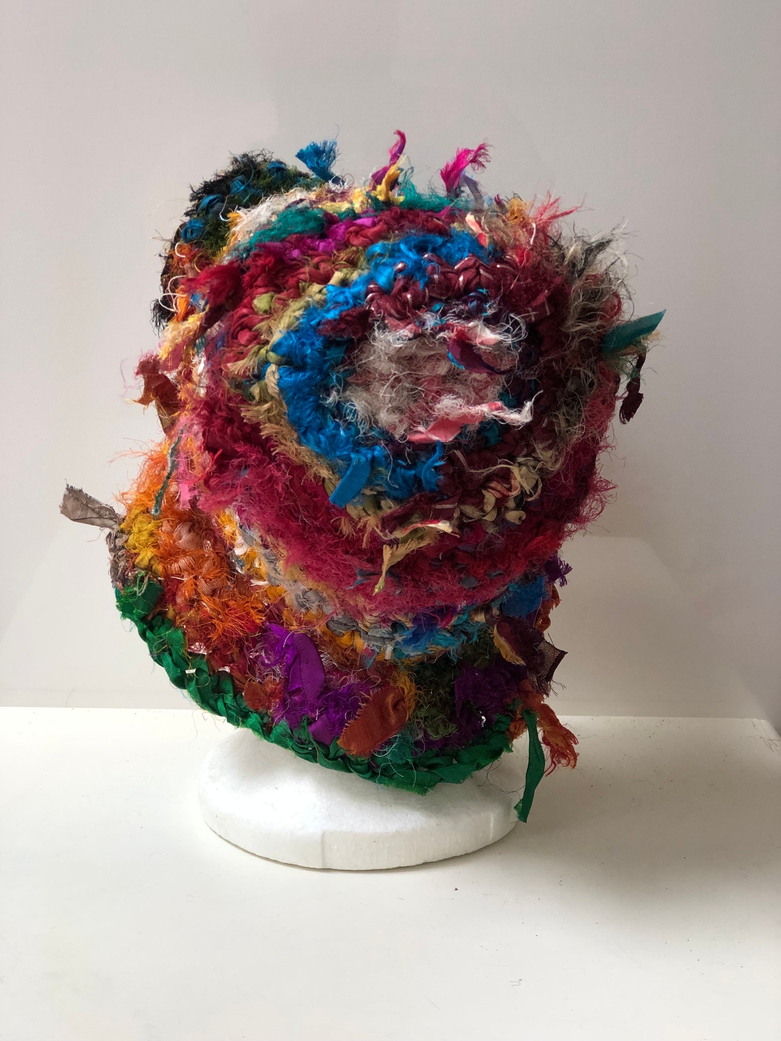 Multi Colored Hat Sari Scrap Hat Brimmed Hat Crocheted Hat Handmade Hat ...